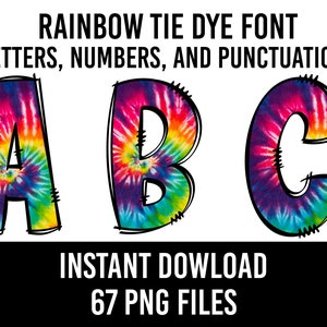 Tie Dye Alphabet Doodle Font Letters Tiedye Numbers PNG Font - Etsy