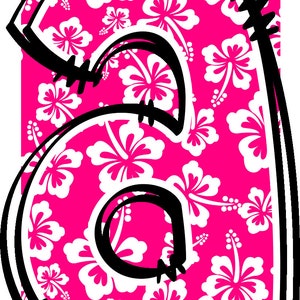 Hawaiian Alphabet Tropical Doodle Font Letters Summer Numbers PNG Font ...