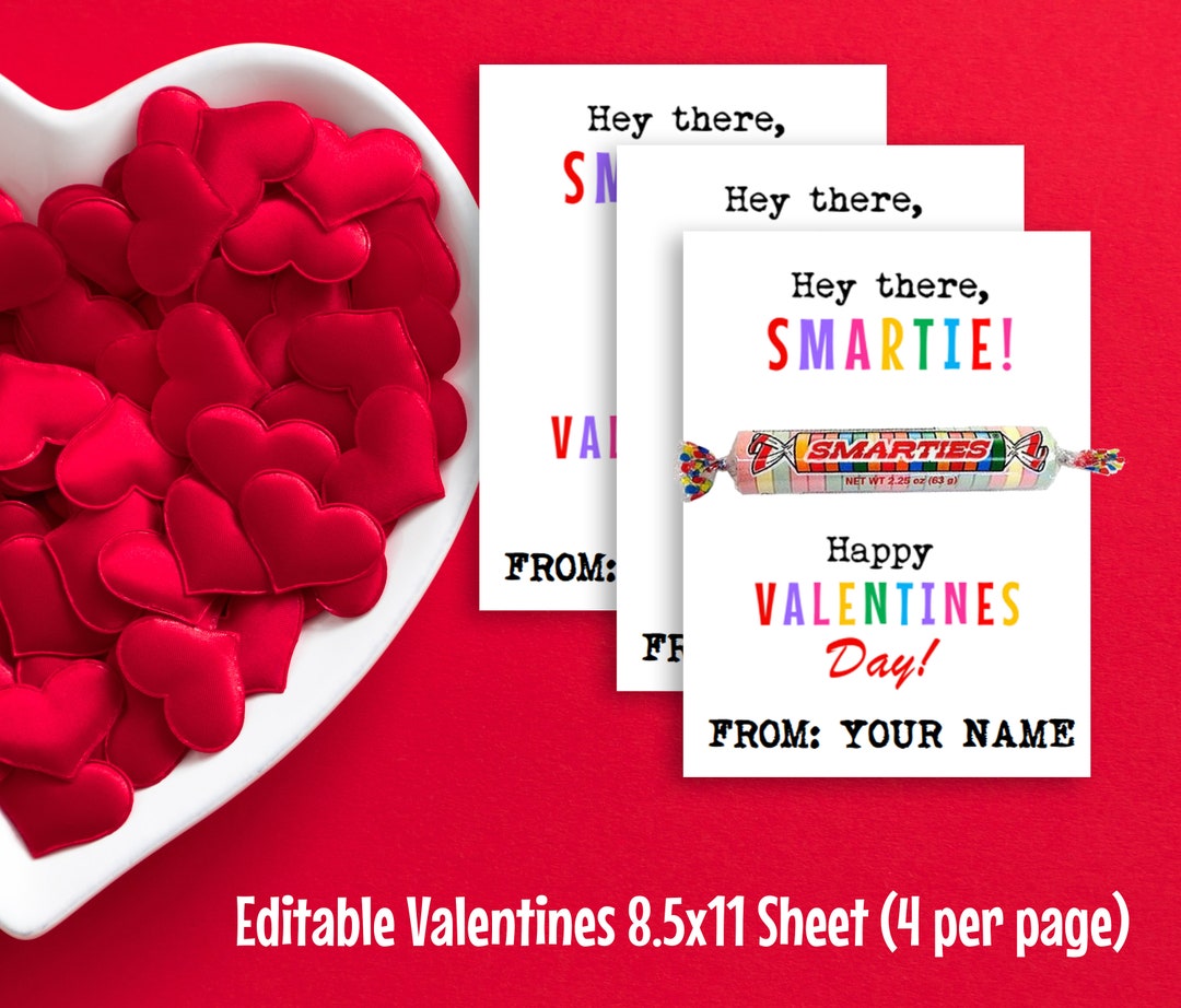 Smarties Valentine Cards, Candy Valentines, Printable Valentines, Hey ...