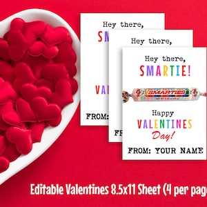 Smarties Valentine Cards, Candy Valentines, Printable Valentines, Hey ...