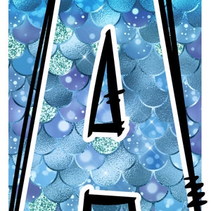 Mermaid Alphabet Doodle Font Letters Mermaid Numbers PNG Font Ocean ...
