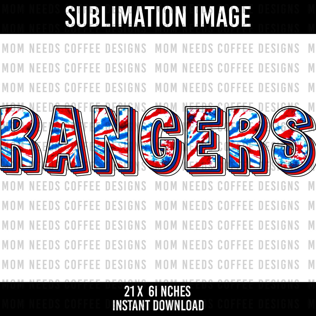 Rangers PNG Transfer Mascot Digital Download PNG Tie-dye Red - Etsy