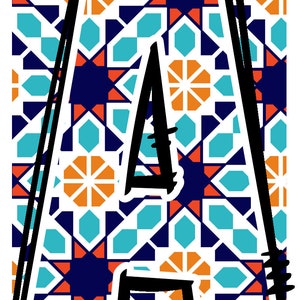 Talavera Alphabet Doodle Font Letters Mexican Tile Numbers Azulejo ...