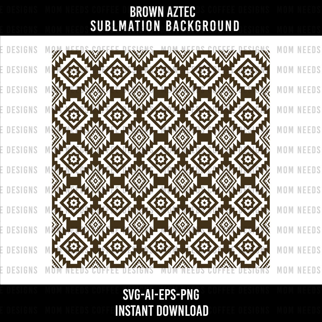 Brown Aztec Pattern SVG Red Tribal Native American Print Sublimation ...