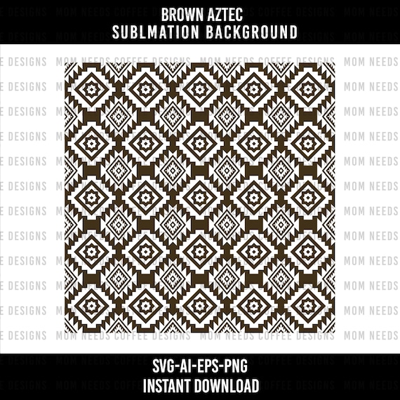 Brown Aztec Pattern SVG Red Tribal Native American Print | Etsy