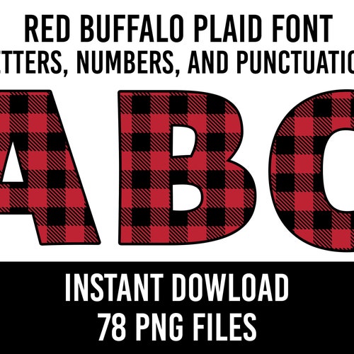 Red Buffalo Plaid Alphabet 26 Flannel Letters Buffalo Plaid - Etsy