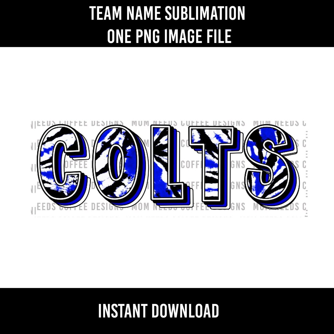 Colts PNG Transfer Mascot Digital Download PNG Tie-dye Blue - Etsy