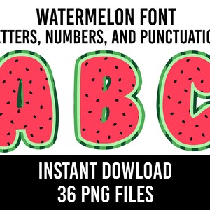 Watermelon Alphabet 78 Watermelon Letters Watermelon Numbers - Etsy