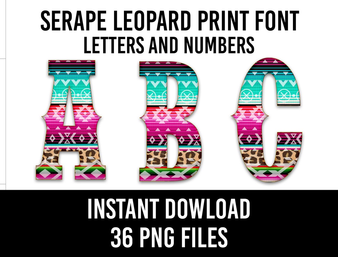 Western Serape Alphabet 26 Letters PNG File Serape Serape - Etsy