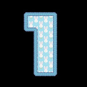 Digital Blue Easter Bunny PNG Alphabets, One Alpha Pack, Faux ...