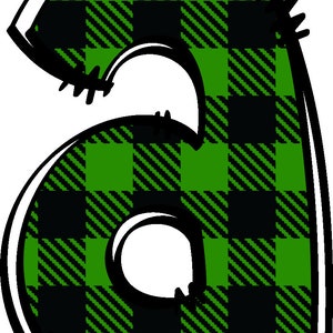 Green Plaid Print Alphabet Doodle Font Letters Buffalo Plaid Print ...