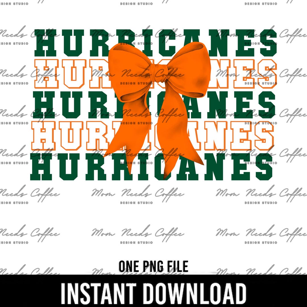 Hurricanes Football and Coquette Bows PNG, Hurricans, Gameday ...