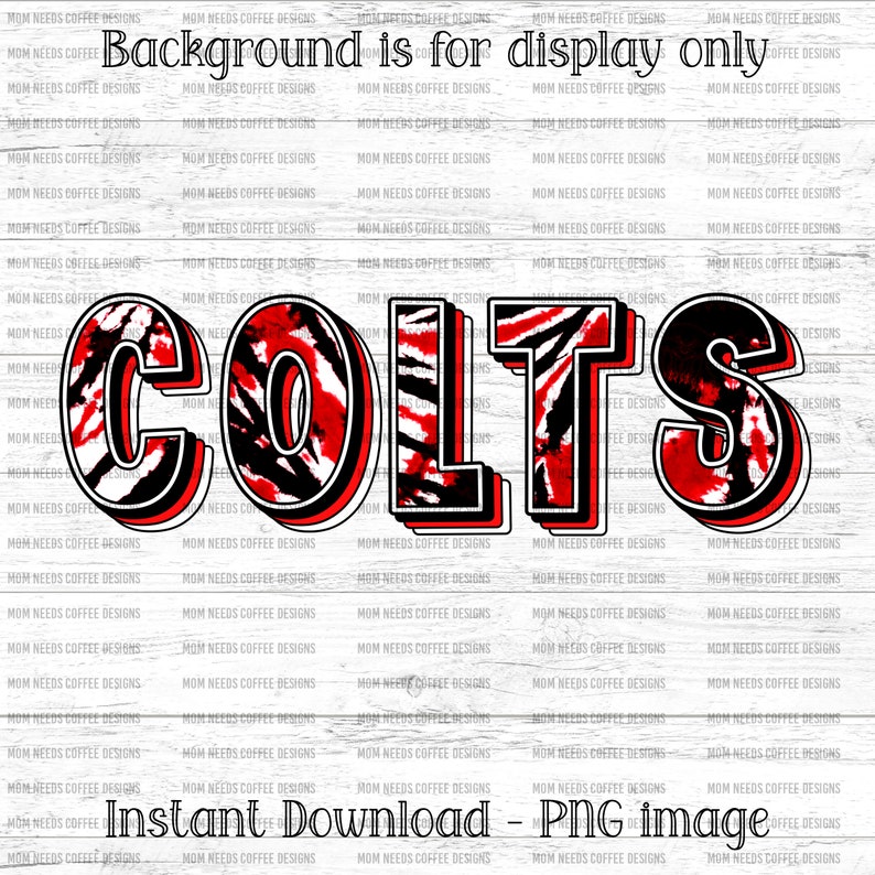 Colts PNG Transfer Mascot Digital Download PNG, Tie-dye, Red and Black ...