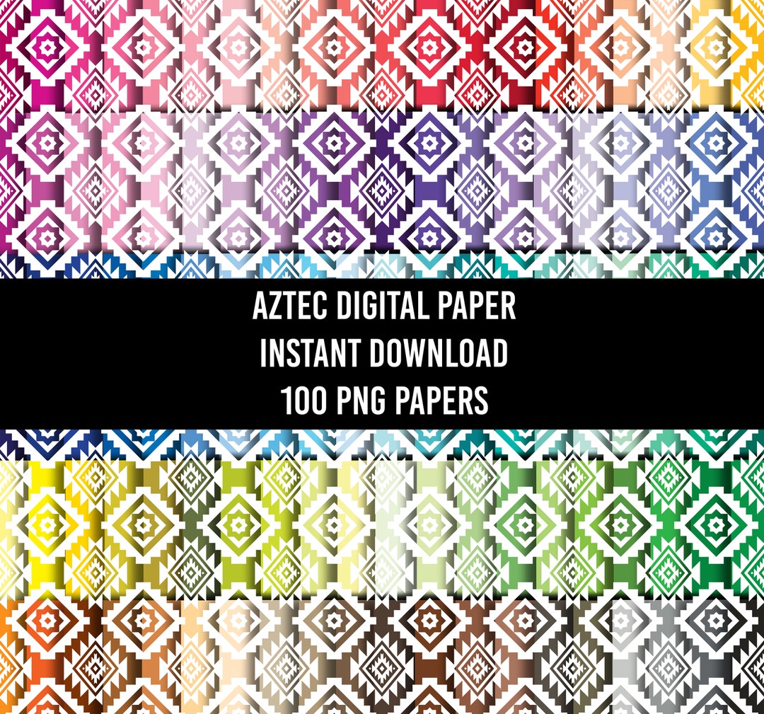 100 Aztec Digital Papers Tribal Digital Paper Southwestern Papers ...
