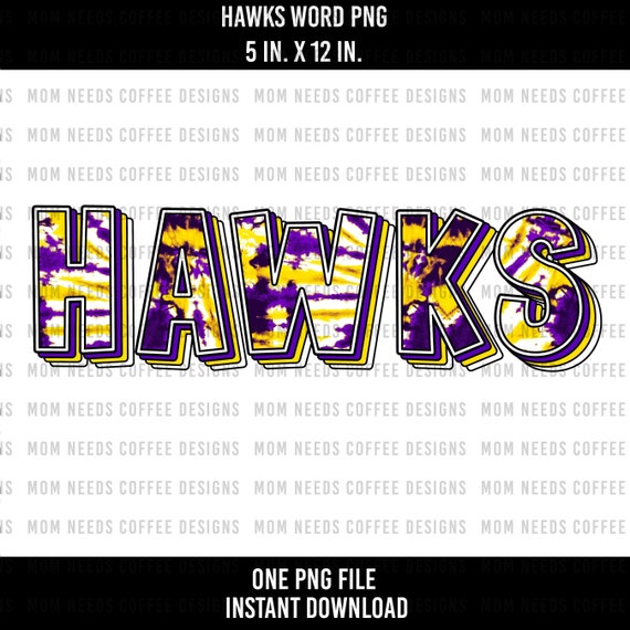 Hawks PNG Transfer Mascot Digital Download PNG Tie-dyeblue - Etsy