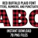 Red Buffalo Plaid Alphabet 26 Flannel Letters Buffalo Plaid - Etsy