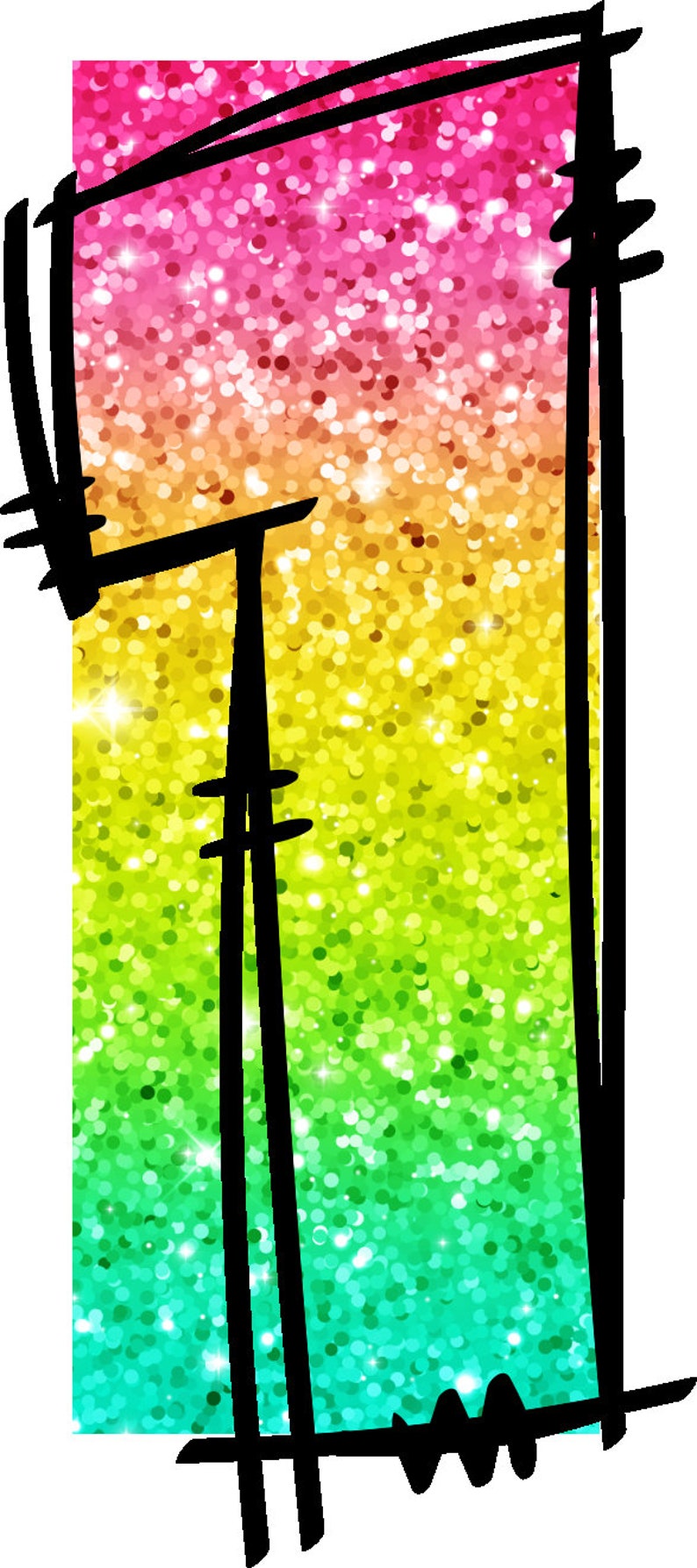 Rainbow Glitter Alphabet Doodle Font Summer Letters Numbers - Etsy