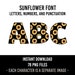 Sunflower Alphabet 78 Letters Sunflower Numbers PNG Font Sunflowers ...