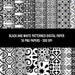 Black and White Digital Paper, Black and White Digital Papers, Abstract ...