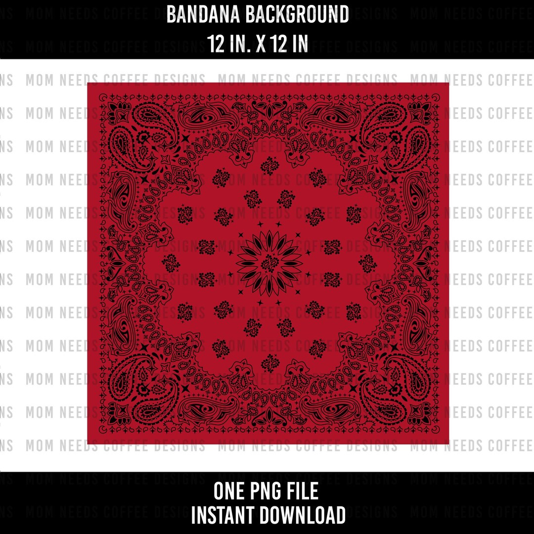 Red Bandana Sublimation Background Clipart PNG Western Print ...