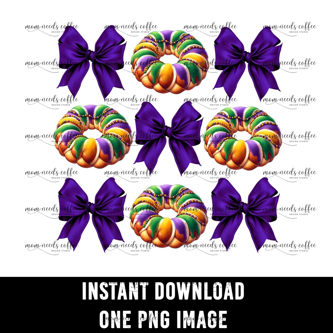 King Cake Clipart, Mardi Gras PNG, Fat Tuesday Sublimation Design, PNG ...
