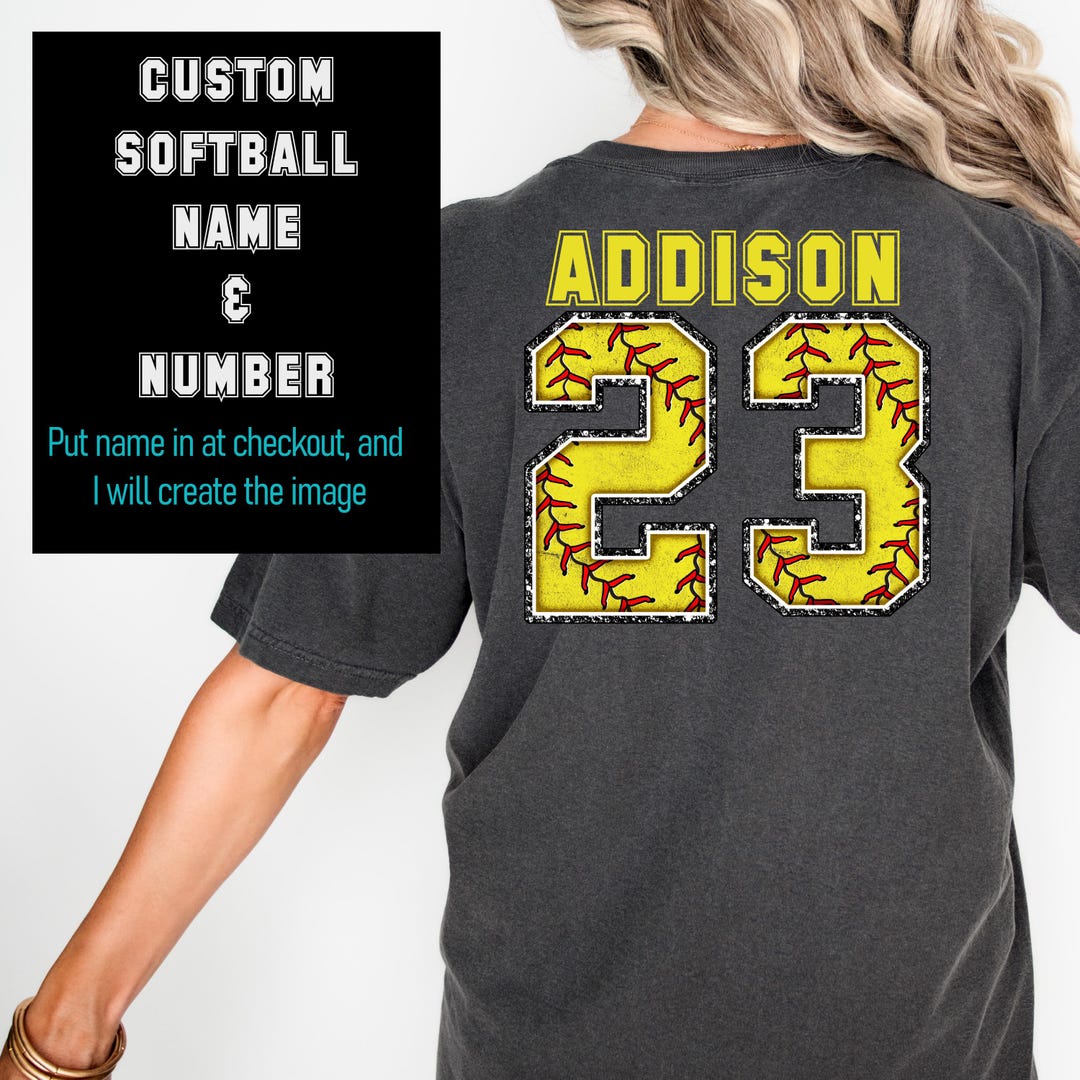 Custom Softball Number and Name PNG, Custom Team Image, Baseball PNG ...
