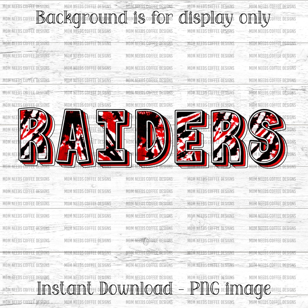 Raiders PNG Transfer Mascot Digital Download PNG Tie-dye Red and Black ...
