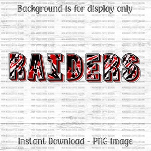 Raiders PNG Transfer Mascot Digital Download PNG Tie-dye Red and Black ...