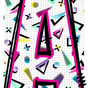 80s Alphabet Doodle Font 90s Letters Retro Numbers PNG Eighties Alpha ...
