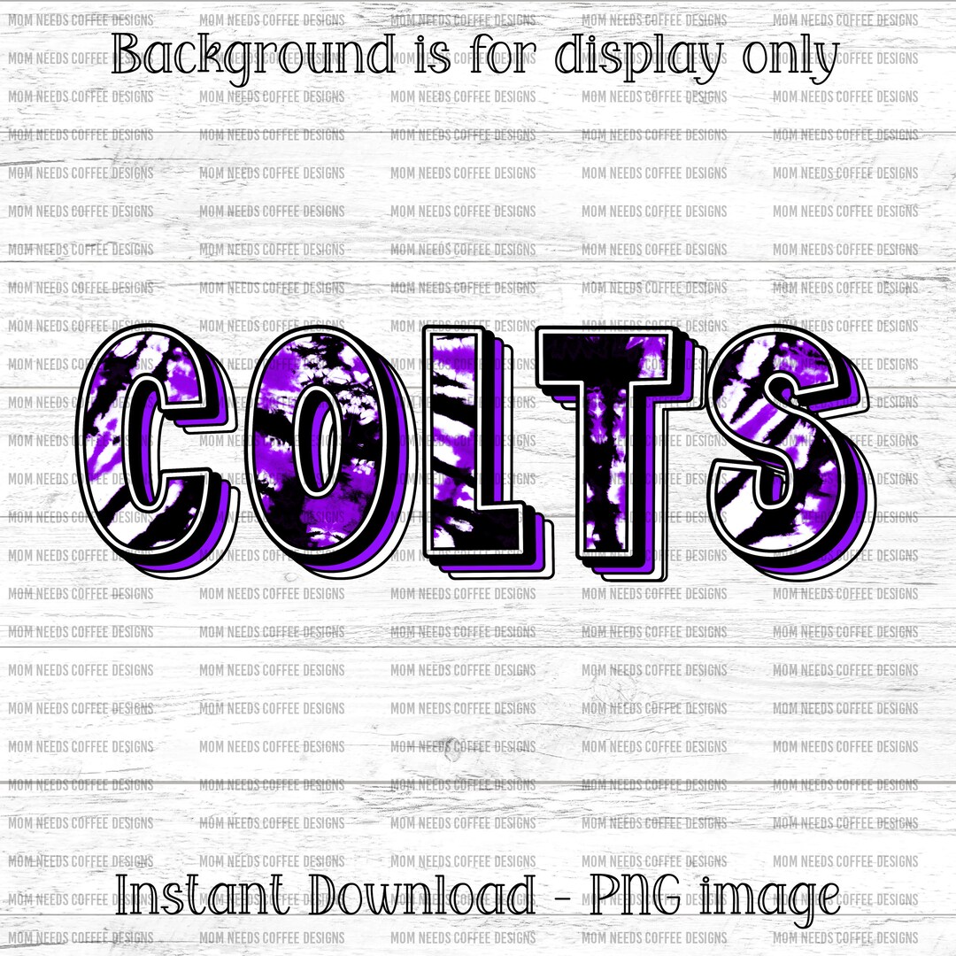 Colts PNG Transfer Mascot Digital Download PNG, Tie-dye, Purple and ...