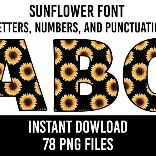 Sunflower Alphabet Bundle PNG Sunflower Letters Sublimation - Etsy
