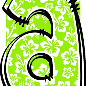 Hawaiian Alphabet Tropical Doodle Font Letters Summer Numbers PNG Font ...