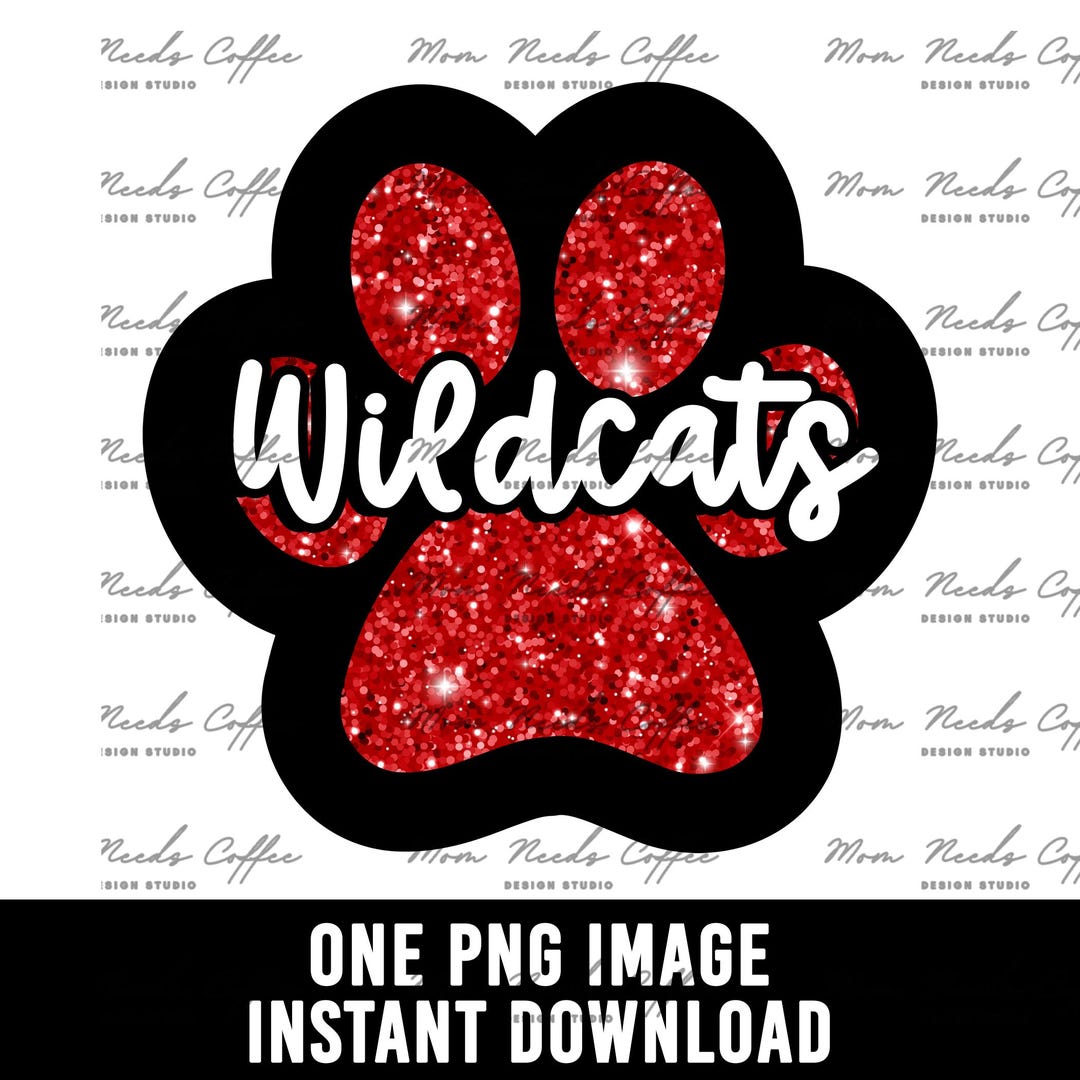 Wildcats PNG, Wildcats Paw Print, Sports Clipart, Game Day Sublimation ...