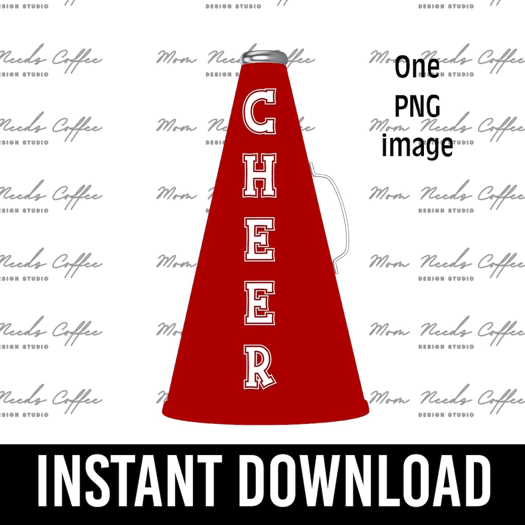 Cheer Red Megaphone, Cheer PNG, Megaphone Clipart, Gameday Sublimation ...
