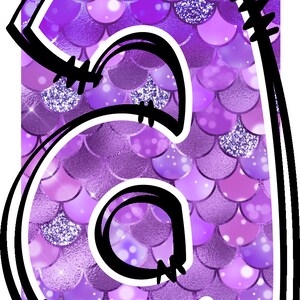 Mermaid Alphabet Doodle Font Letters Mermaid Numbers PNG Font Ocean ...