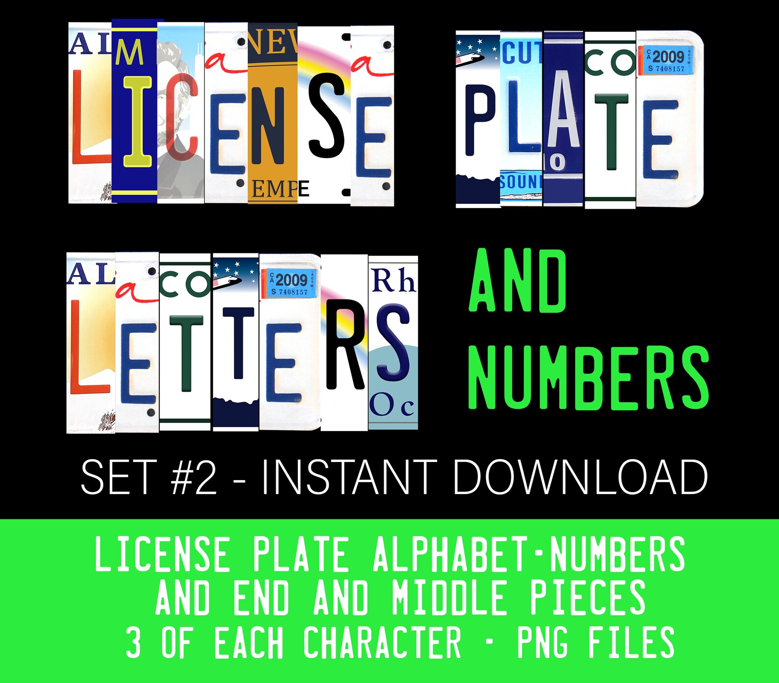 License Plate Alphabet Letters License Plate Numbers PNG Font - Etsy