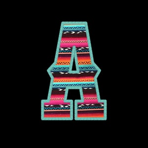 Serape Alphabet, PNG, Western Font, Cowboy Letters, Numbers, Mexican ...