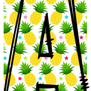 Pineapple Alphabet Doodle Font Summer Letters Hawaiian Numbers PNG Font ...