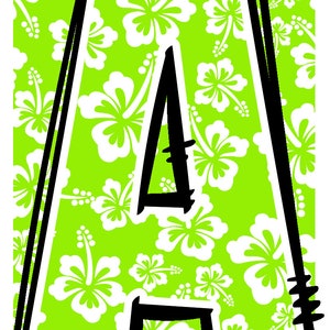 Hawaiian Alphabet Tropical Doodle Font Letters Summer Numbers PNG Font ...