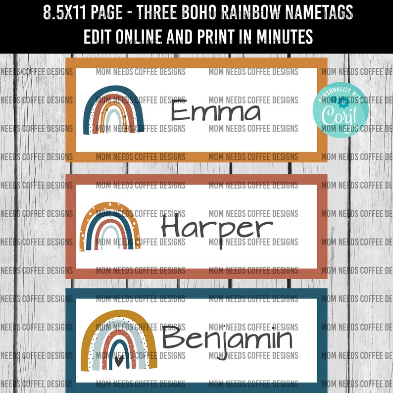 Classroom Name Tags Rainbow Classroom Name Labels Classroom | Etsy