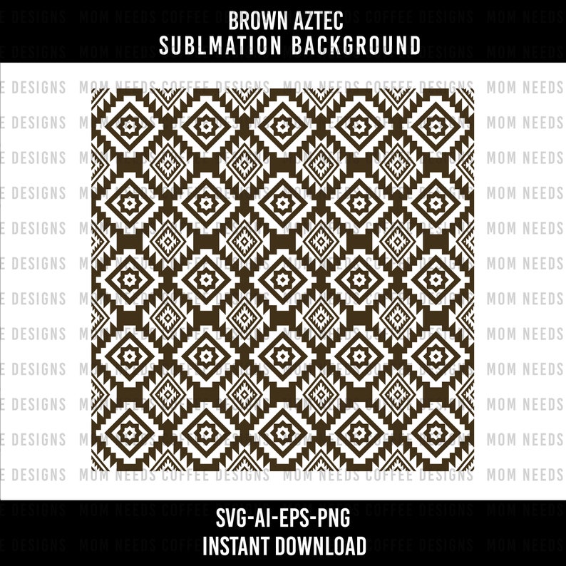 Brown Aztec Pattern SVG Red Tribal Native American Print | Etsy