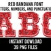Red Bandana Font PNG: Western Letters, Numbers (instant Download) - Etsy
