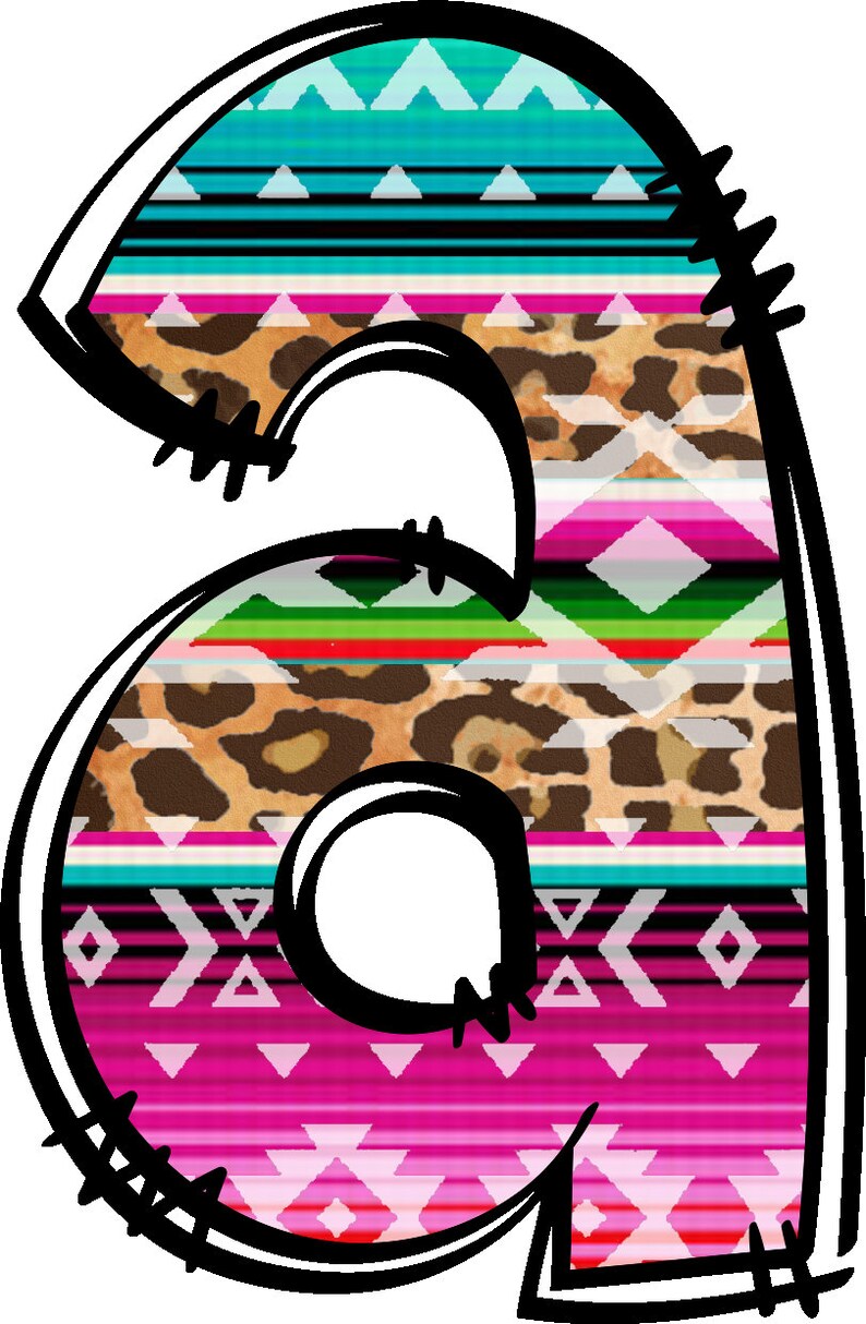 Serape and Leopard Doodle Font Tiger Abcs Serape Font - Etsy