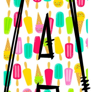 Popsicle Alphabet Doodle Font Summer Letters Ice Cream Numbers PNG Font ...