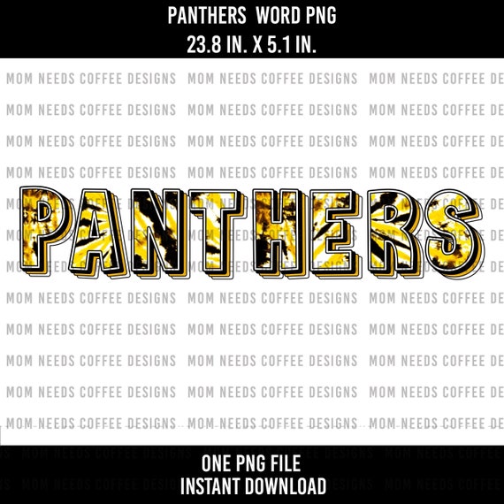 Panthers PNG Transfer Mascot Digital Download PNG Tie-dye - Etsy