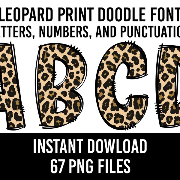 Cheetah Print Letters Sublimation Download - Etsy