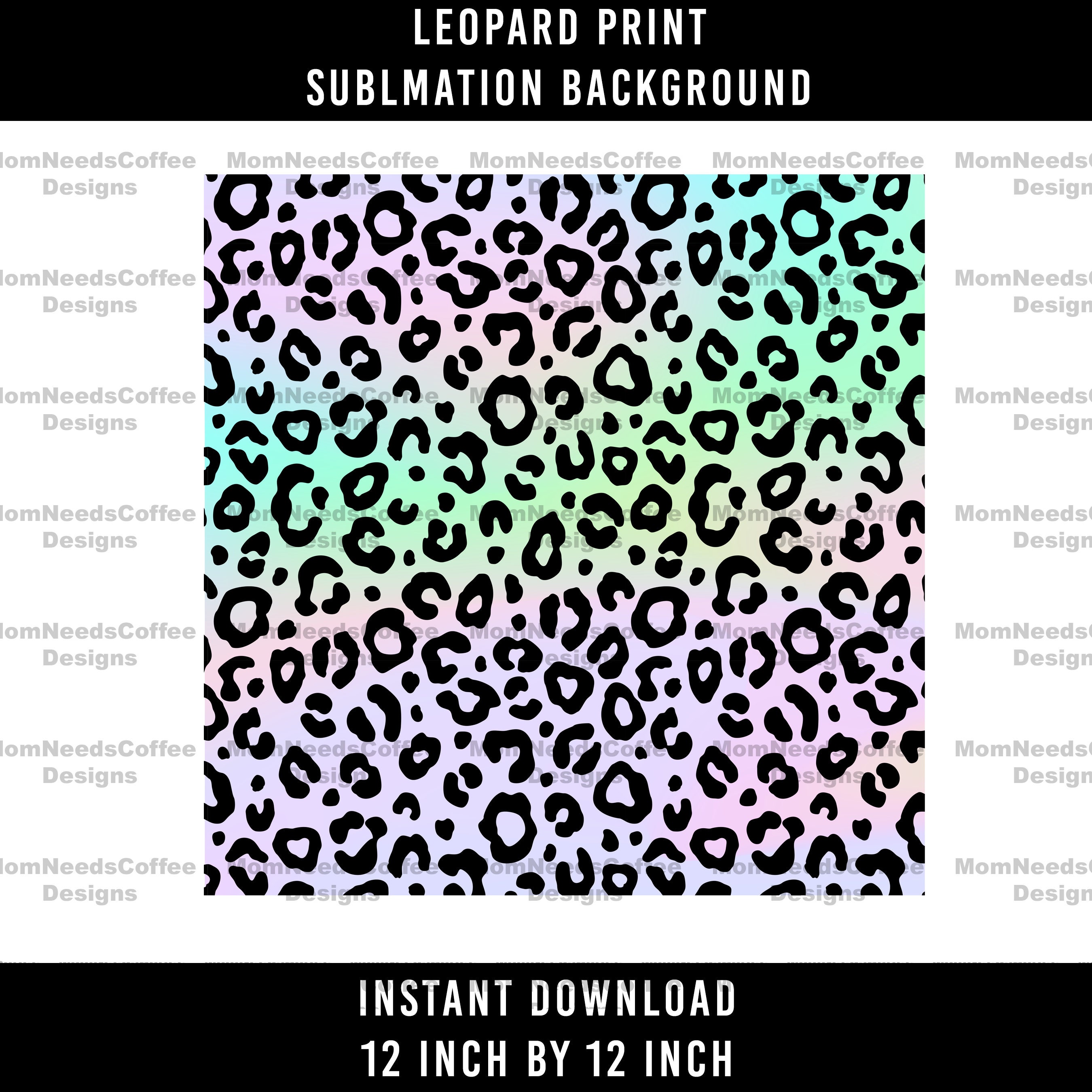 Pastel Rainbow Leopard Print Sublimation Background PNG | Etsy