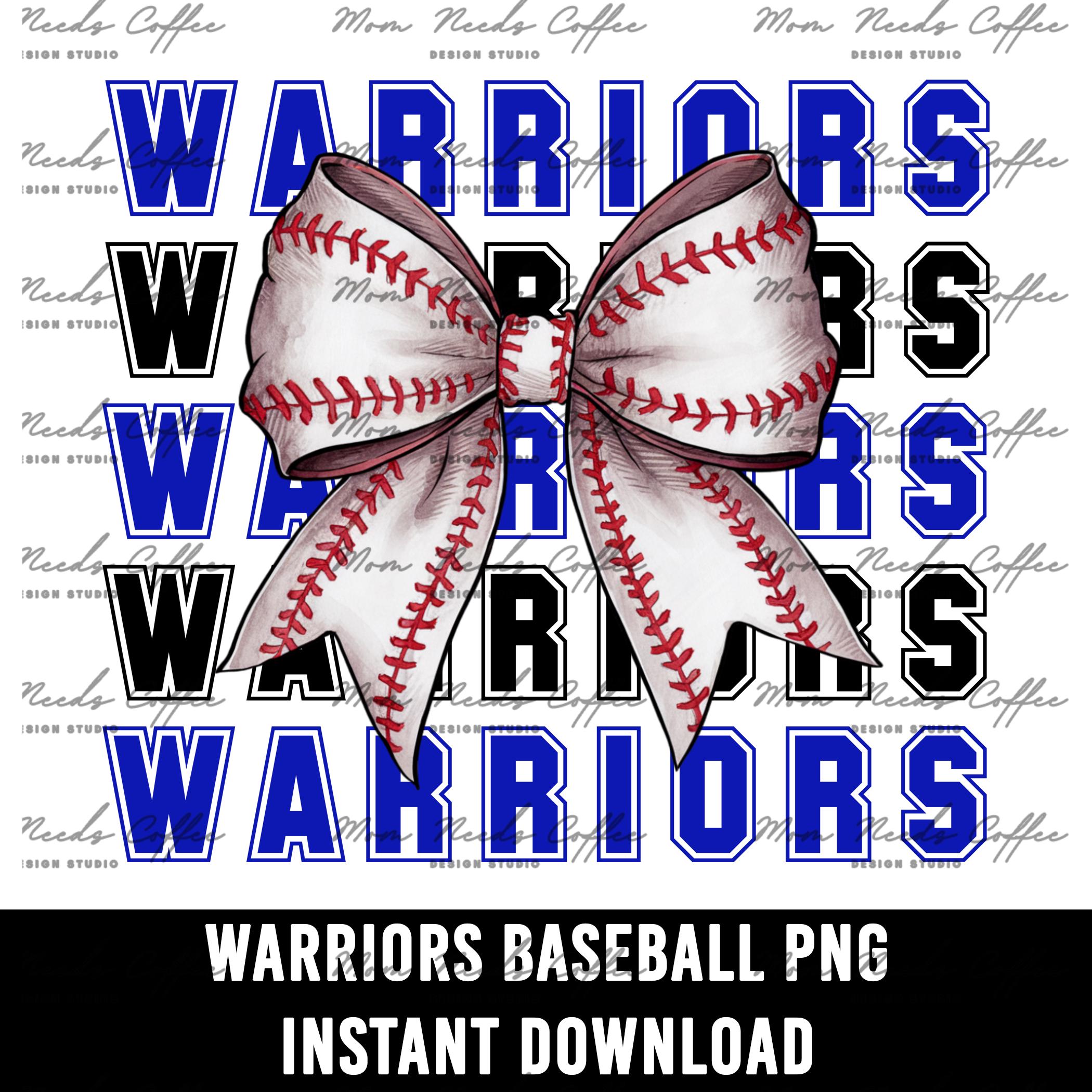 Warriors PNG, Baseball and Bows PNG, Warriors, Gameday Sublimation ...
