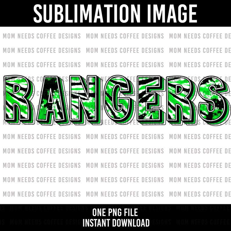 Rangers PNG Transfer Mascot Digital Download PNG Tie-dye - Etsy