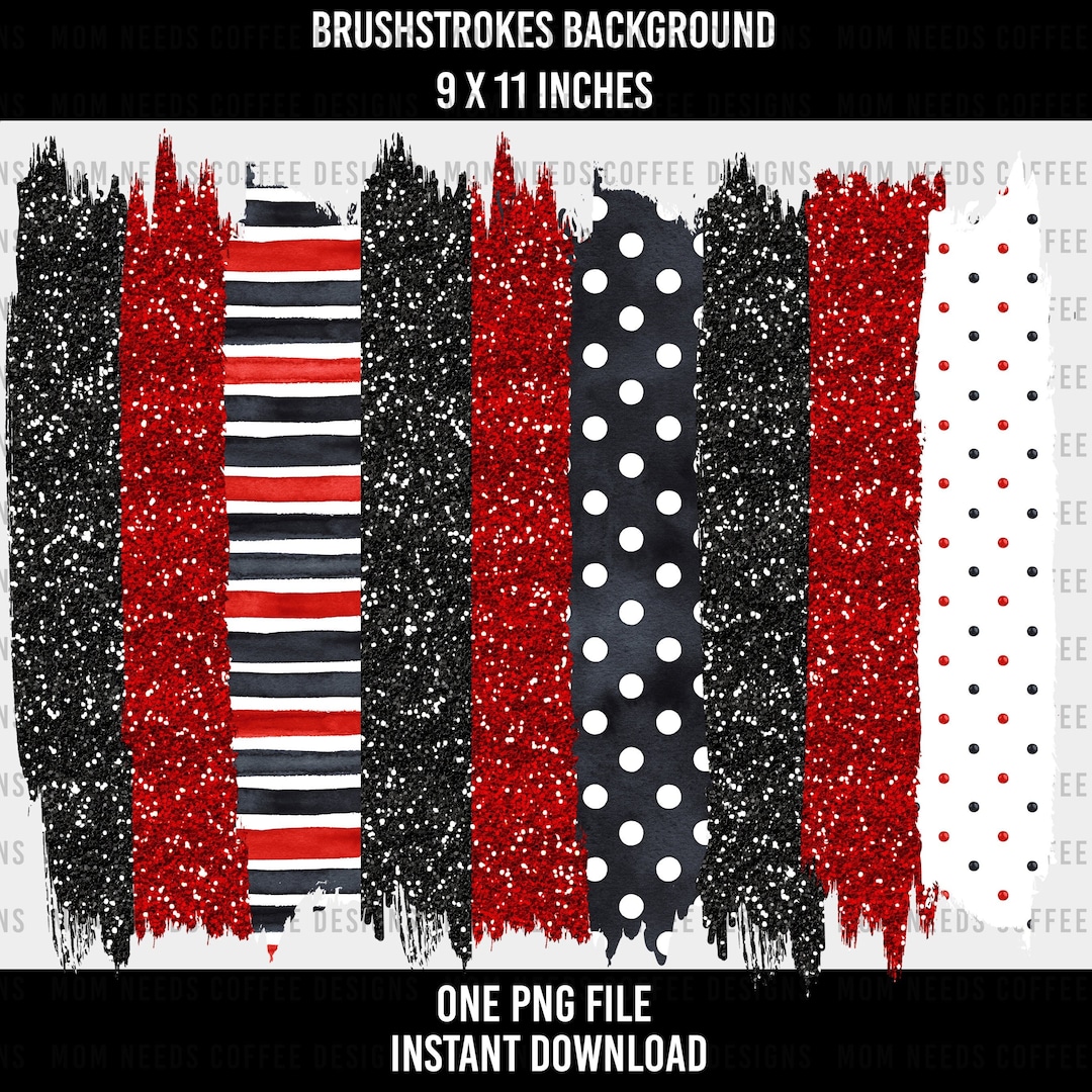 Red and Black Glitter Brushstrokes Sublimation PNG Image | Brush ...